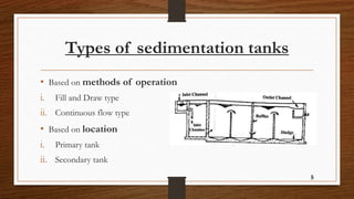 Sedimentation tanks in water treatment | PPTX