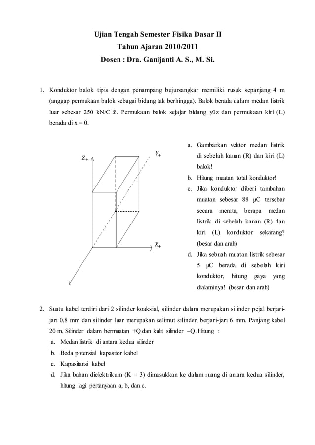 Uts fisika dasar 2 2010 | PDF