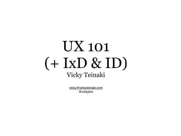 UX 101 | PPT