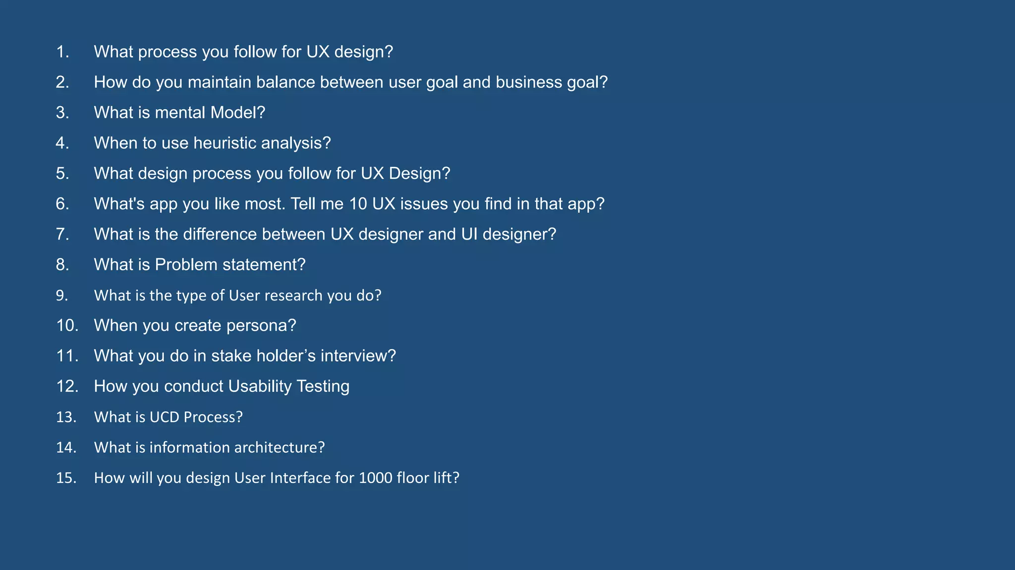 UX Designer Interview Questions | PPTX