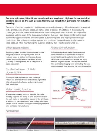Hitachi - High Speed industrial inkjet printer | PDF