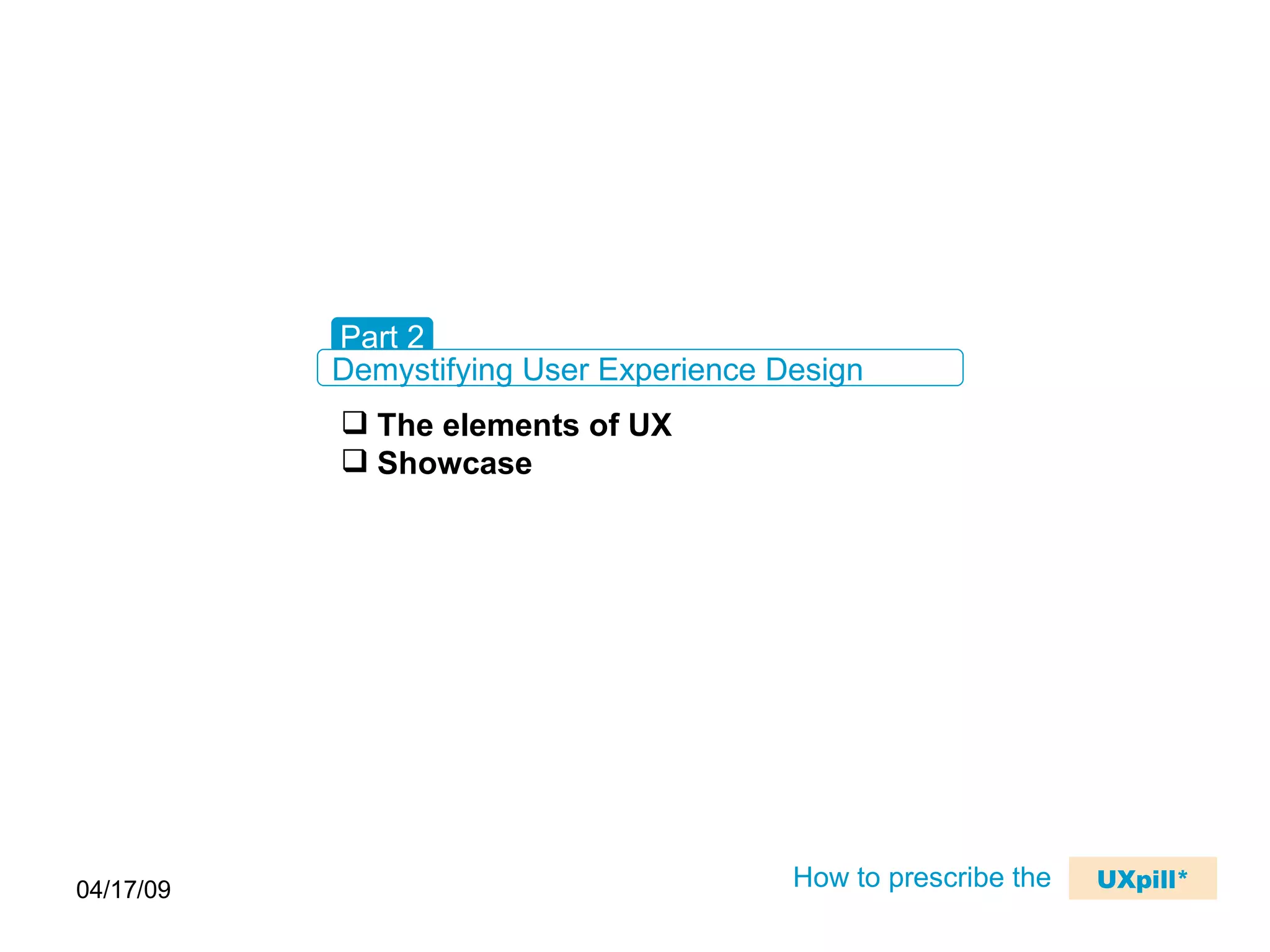 User Experience presentation | PPT