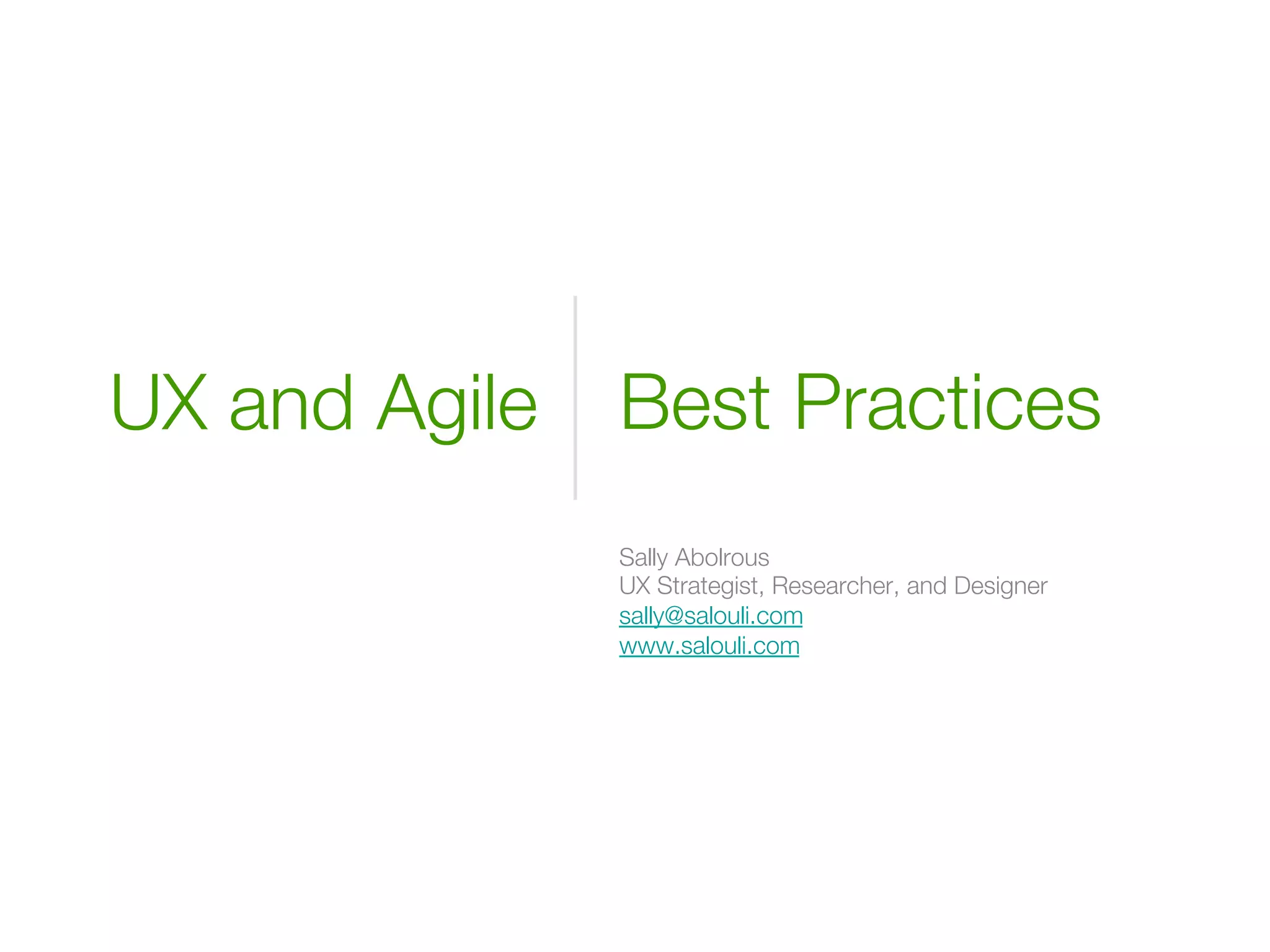 UX and Agile: Best Practices | PPT