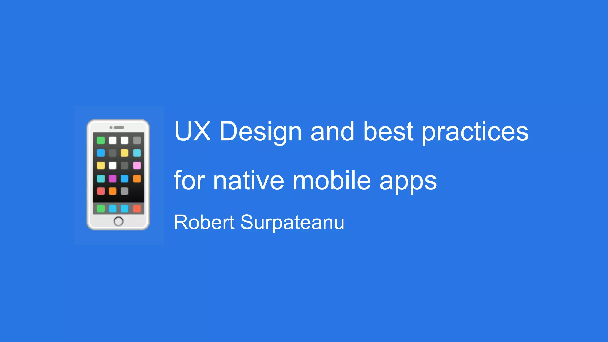 UX and best practices for mobile apps | PDF