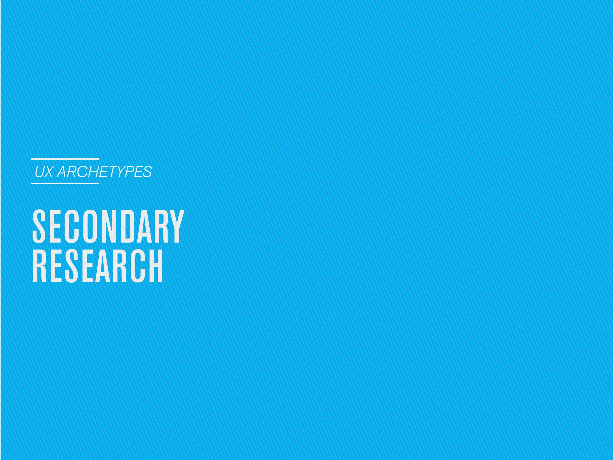UX archetypes secondary | PDF