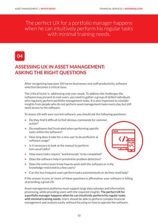 UX IN ASSET MANAGEMENT SOFTWARE | PDF | Computing | Technology & Computing
