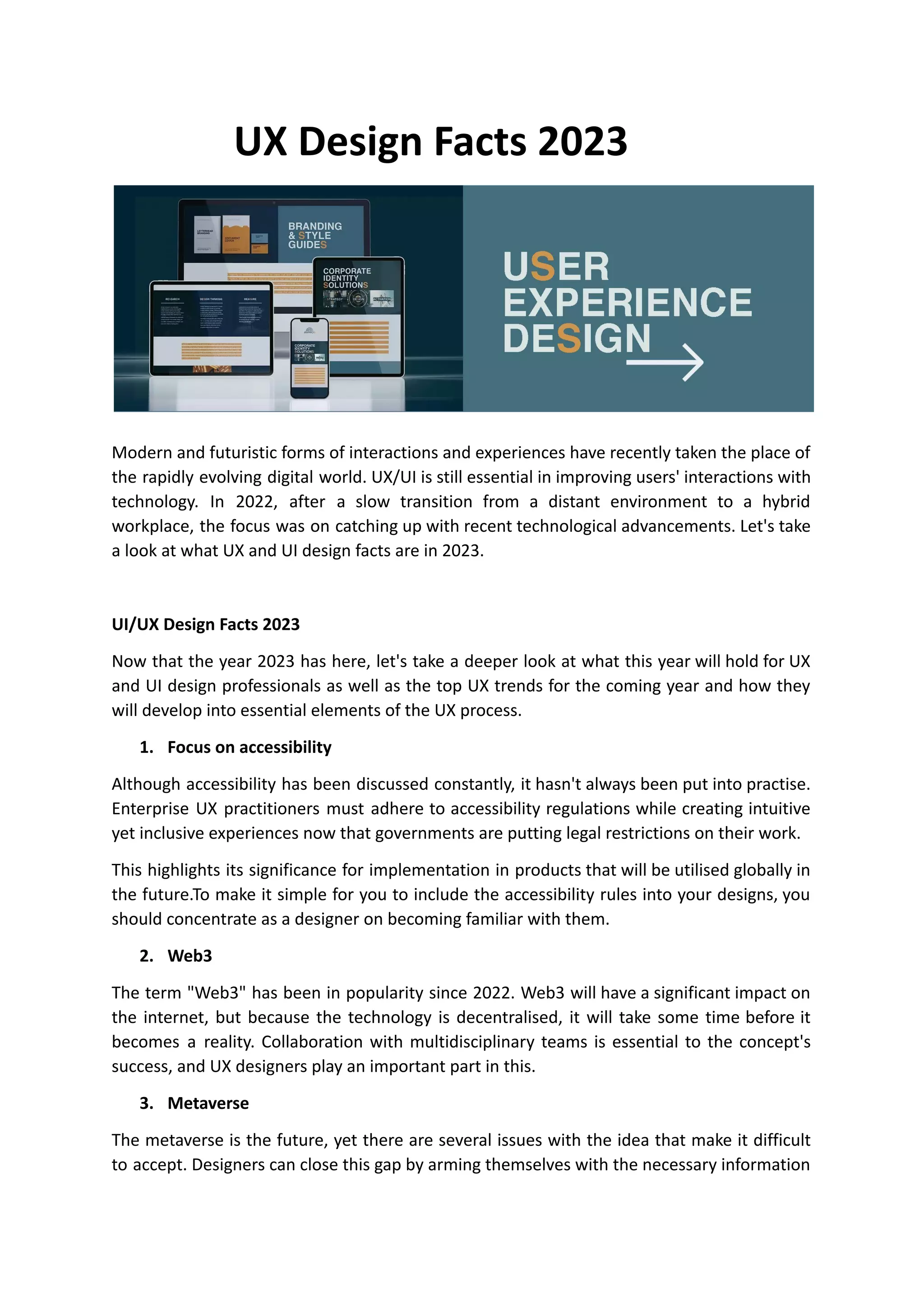 UX Design Facts 2023 | PDF