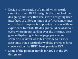 Top UX Design Trends for 2021 – MITSD | PPTX