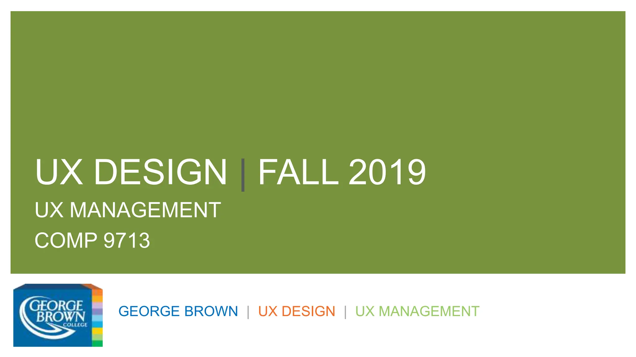 UX Project Management - Week 3 | PPT