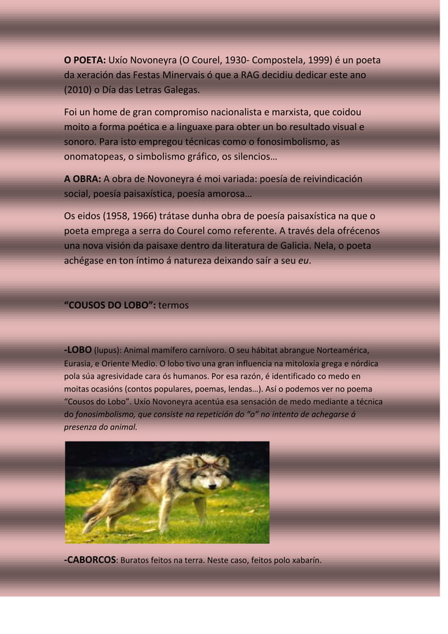 Uxío novoneyra: cousos do lobo | DOCX