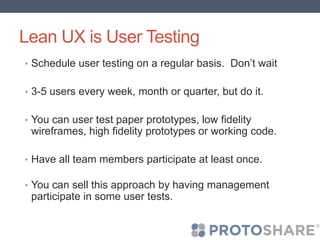 UXPA Lean UX Bridging the gap between UX and Developers | PPT