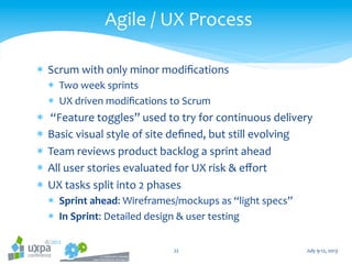 Integrating UX into an Agile Process | PPTX