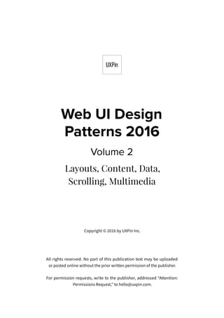 UI Design Patterns for the Web, Part 2 | PDF