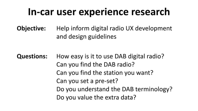 In-car user experience research | PDF | Digital Audio | Computer ...