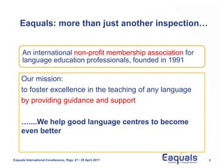 Sarah Aitken - Presenting Eaquals: Preparing for a successful Eaquals ...