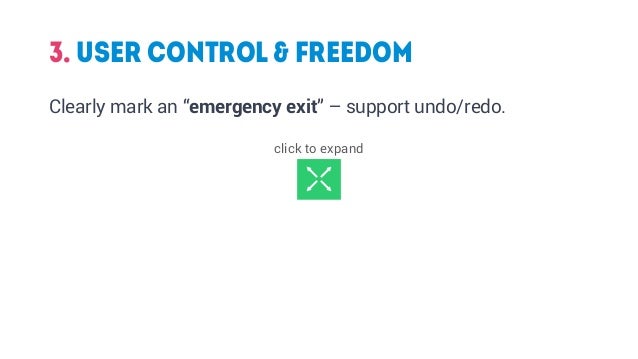 3. User control & Freedom