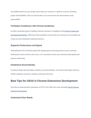 UX/UI Design Tips for Building a Successful Chrome Extension | PDF