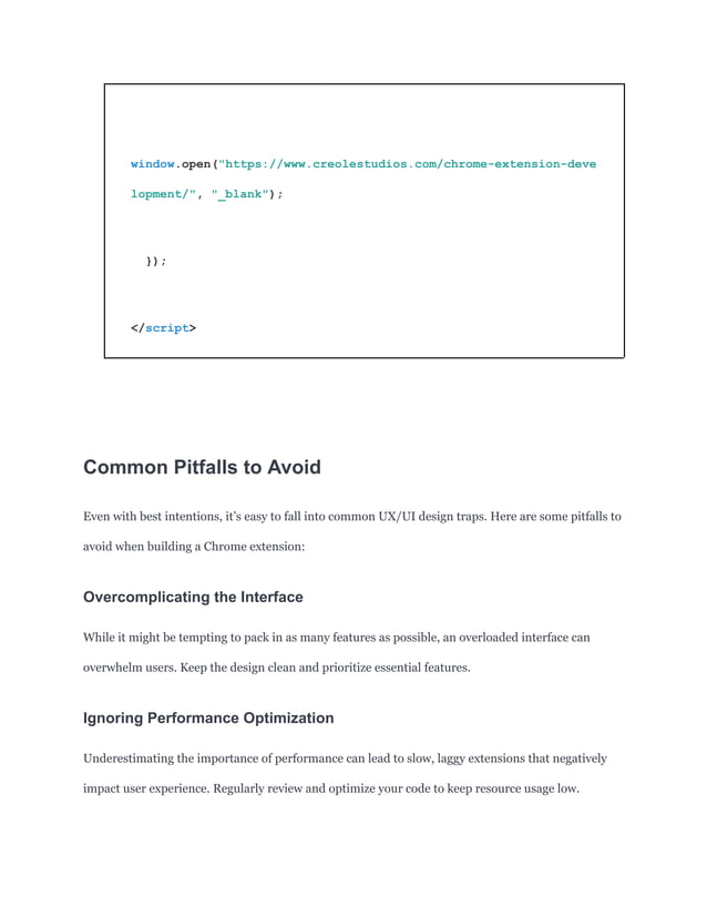 UX/UI Design Tips for Building a Successful Chrome Extension | PDF