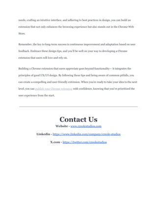 UX/UI Design Tips for Building a Successful Chrome Extension | PDF