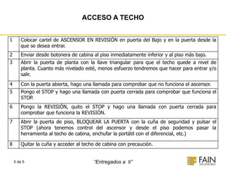 Protocolo de Acceso Seguro a Hueco de Ascensor | PPTX