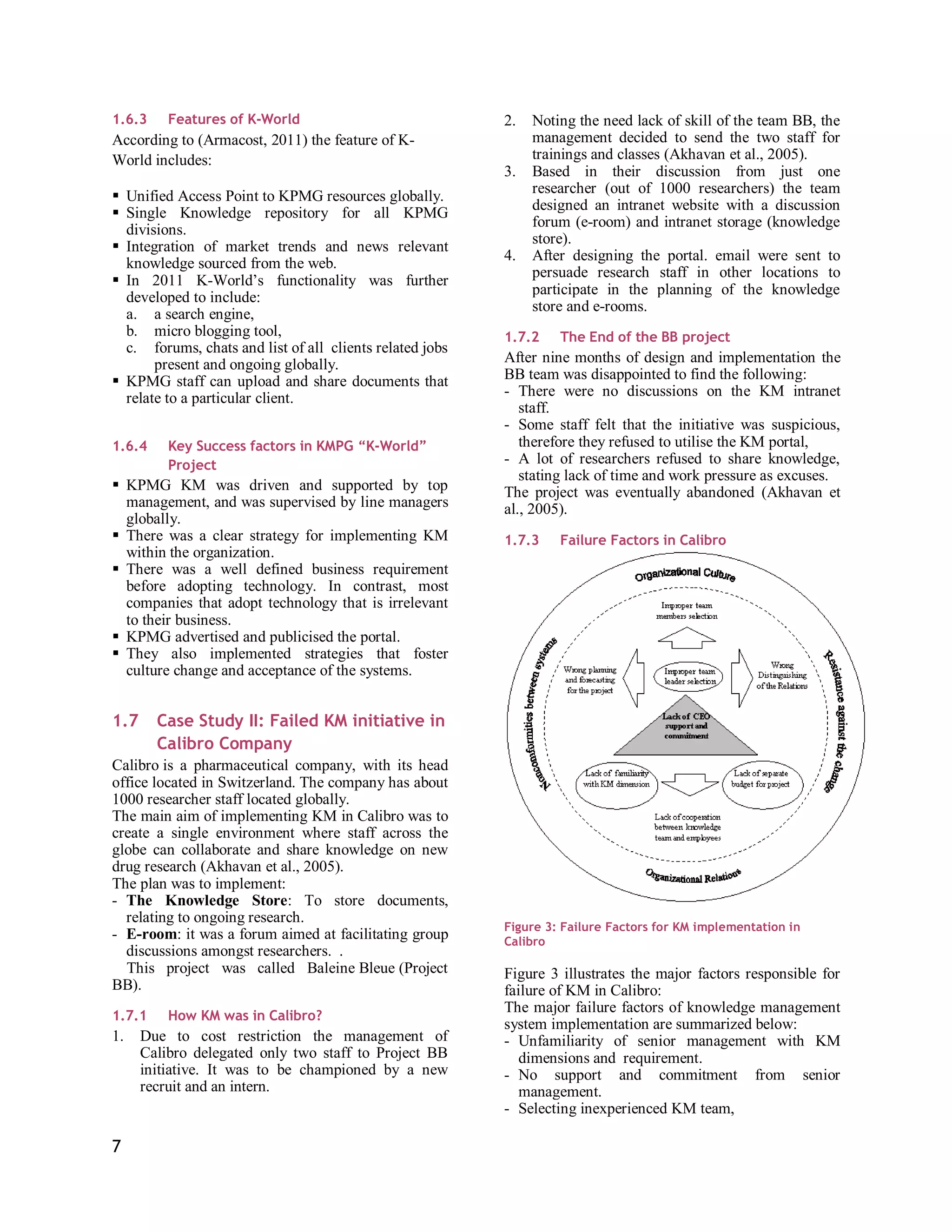 Concepts of Knowledge Management: Case Study -KPMG, Calibro,Knova | PDF
