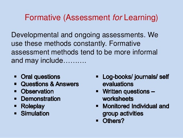 Why assessment?