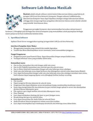 SOFTWARE LAB BAHASA KOMPUTER MURAH MAXILAB | PDF