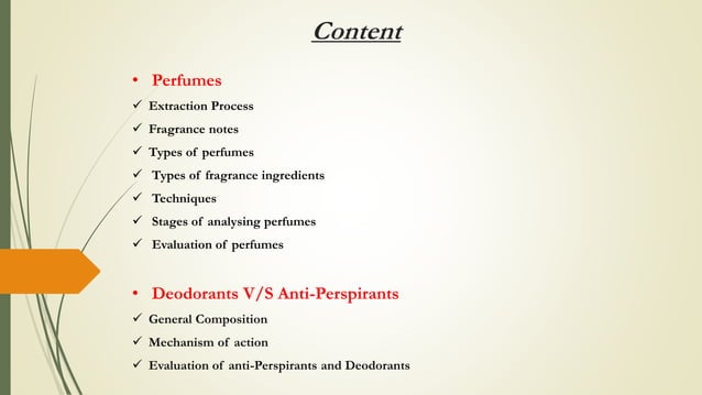 Analysis of perfumes and deodorants | PPTX