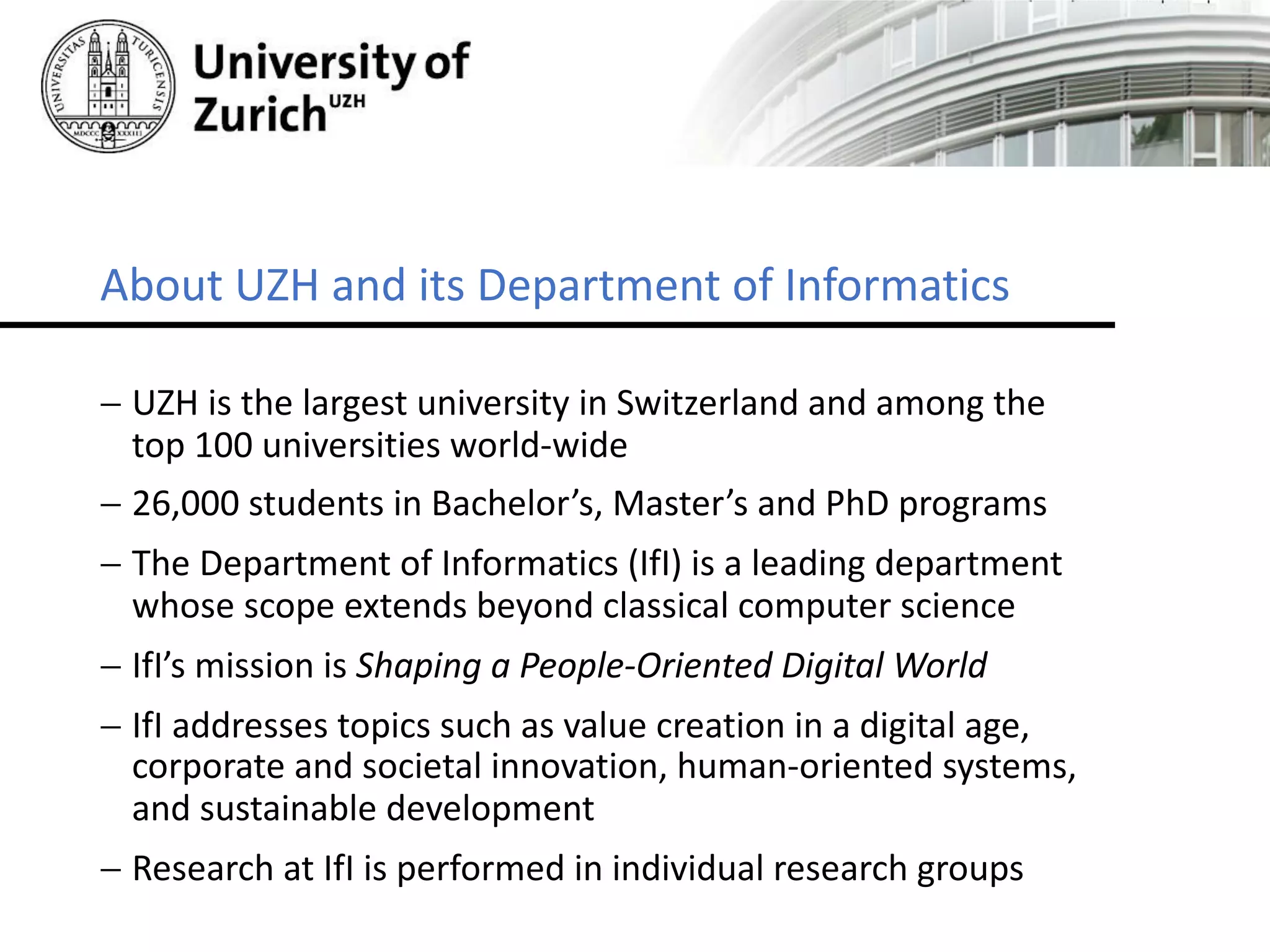 UZH - Role in SUPERSEDE project | PDF