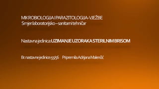 Uzimanje uzoraka sterilnim brisom | PPTX