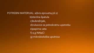 Uzimanje uzoraka sterilnim brisom | PPTX