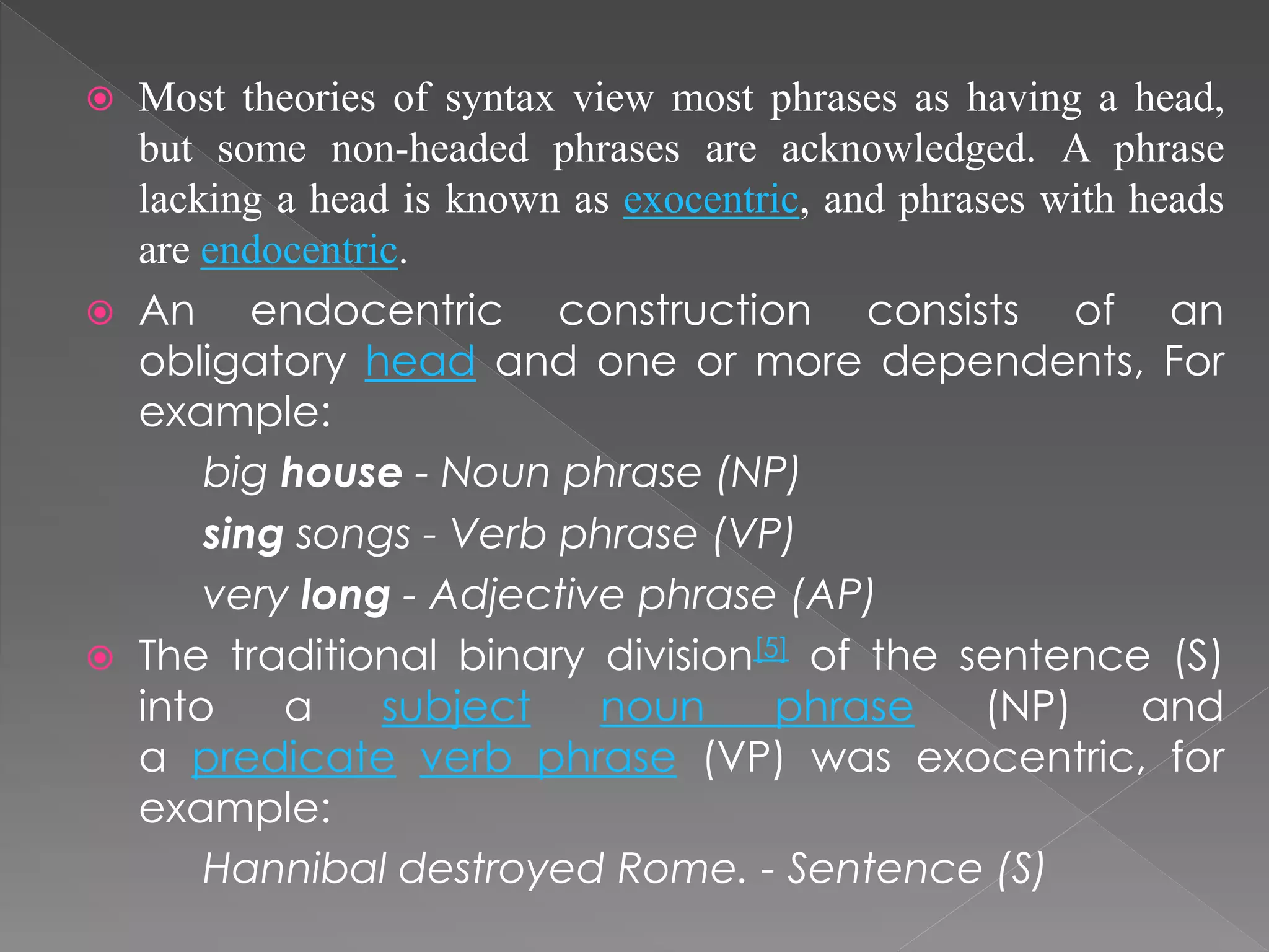 SYNTAX - head and modifiers | PPTX