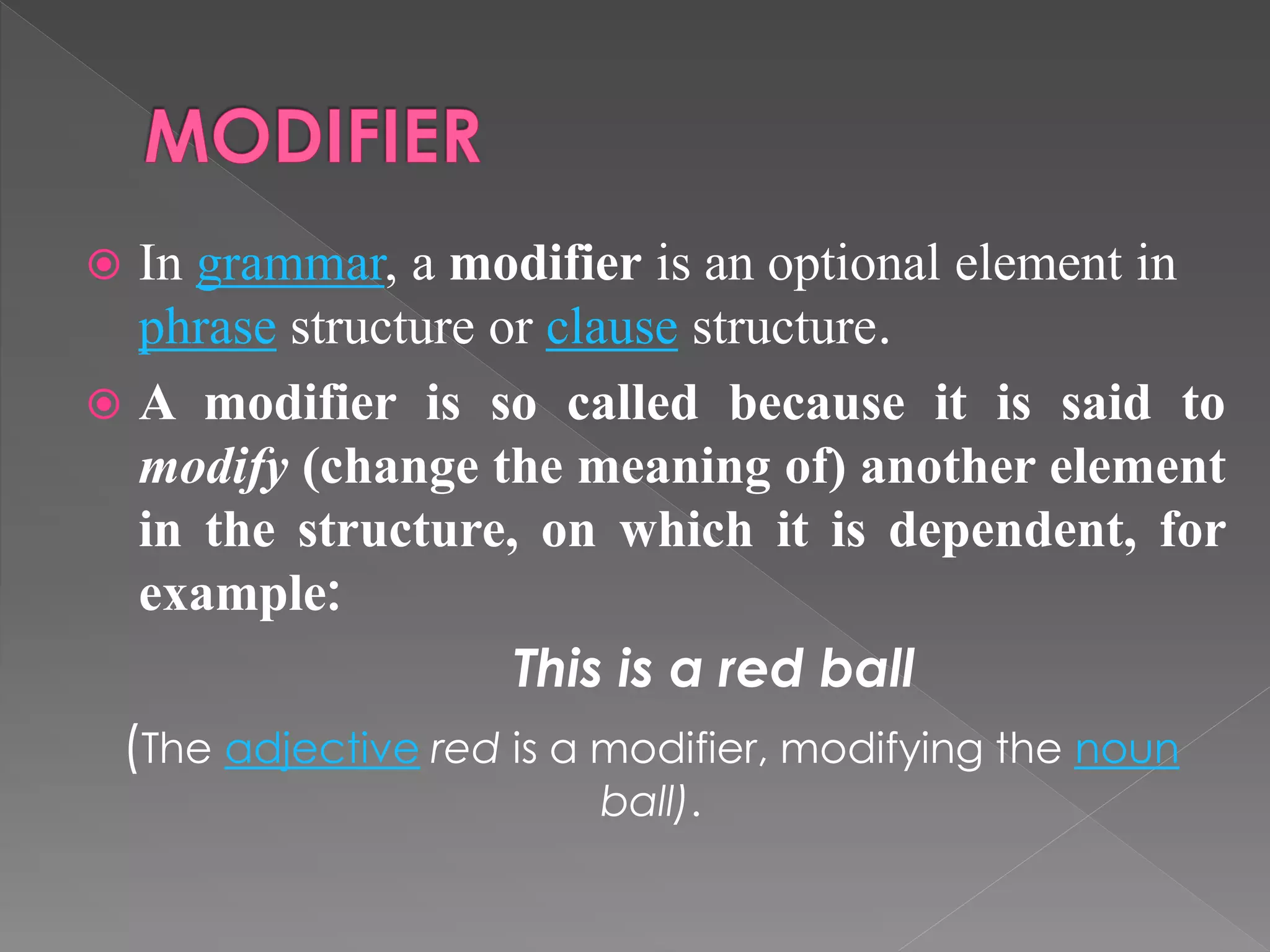 SYNTAX - head and modifiers | PPTX