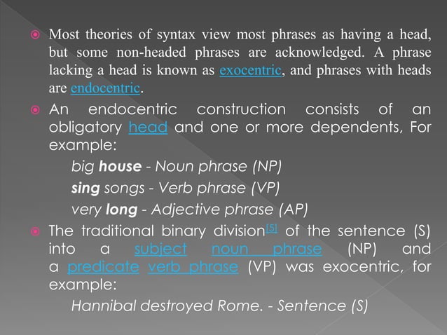 SYNTAX - head and modifiers | PPTX