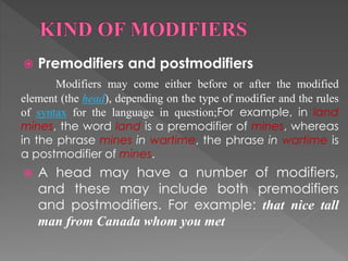 SYNTAX - head and modifiers | PPTX