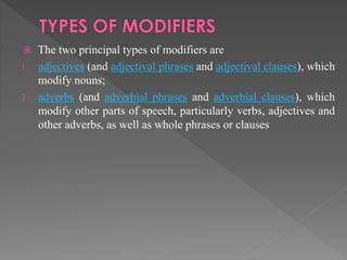 SYNTAX - head and modifiers | PPT