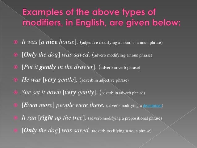 SYNTAX - head and modifiers