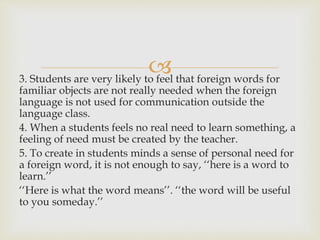 Vocabulary lesson for the first stage | PPTX