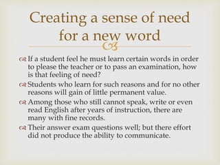 Vocabulary lesson for the first stage | PPTX