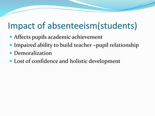 Uzma sheikh..topic .. absenteeism | PPTX