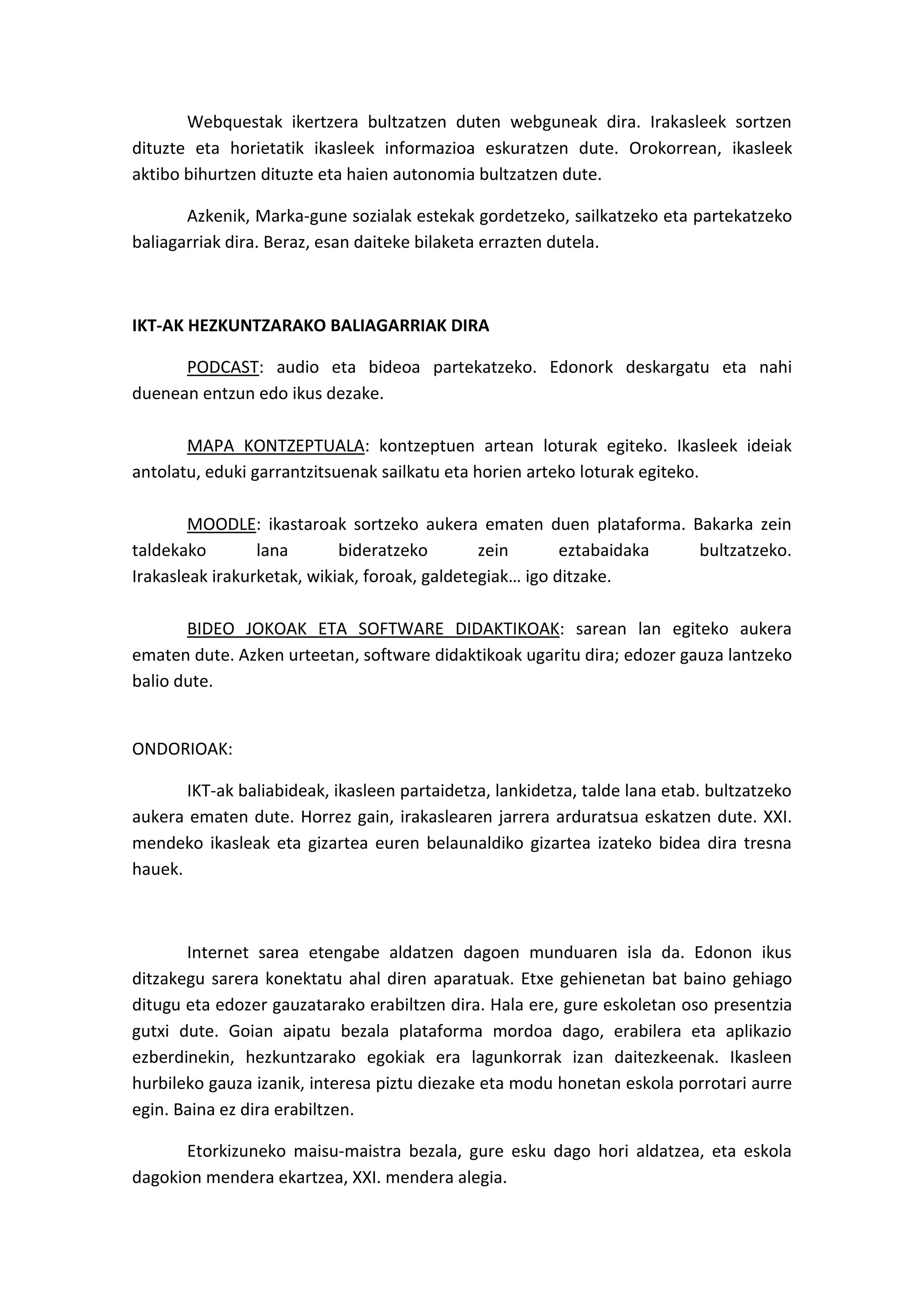 IKT-AK, HEZKUNTZA AIREBERRITZEKO AITZAKIA | PDF