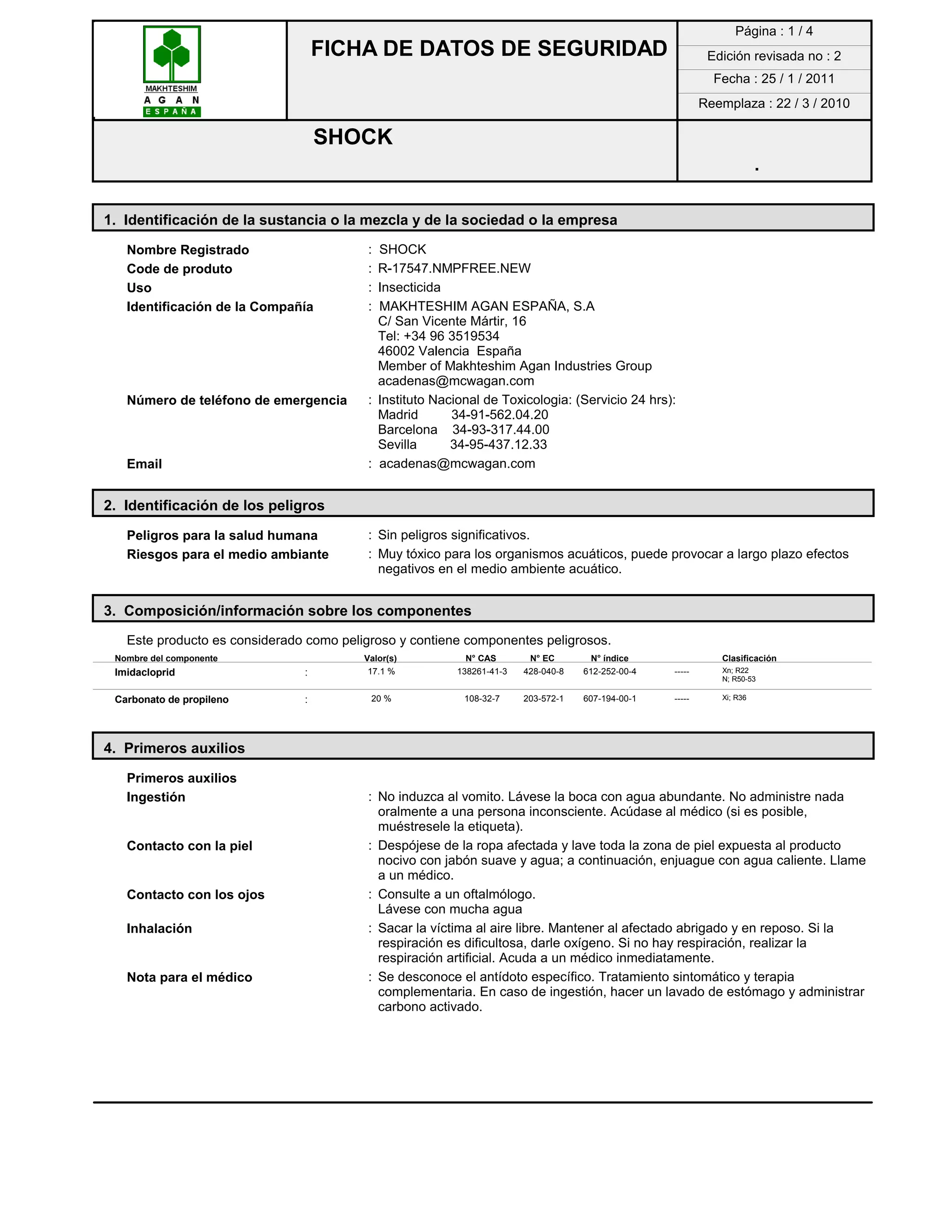 Shock msds (maesa) | PDF