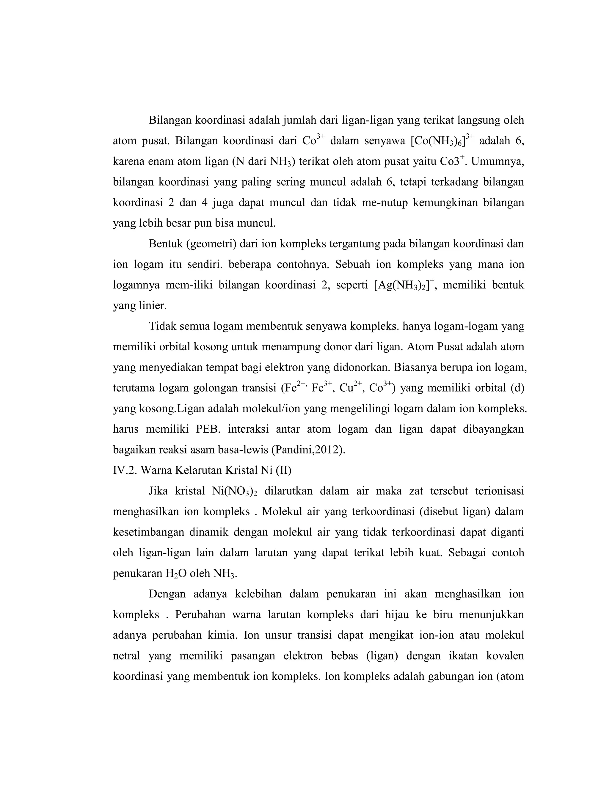 V. warna kelarutan dan kesetimbangan ion kompleks ni(ii) | DOCX