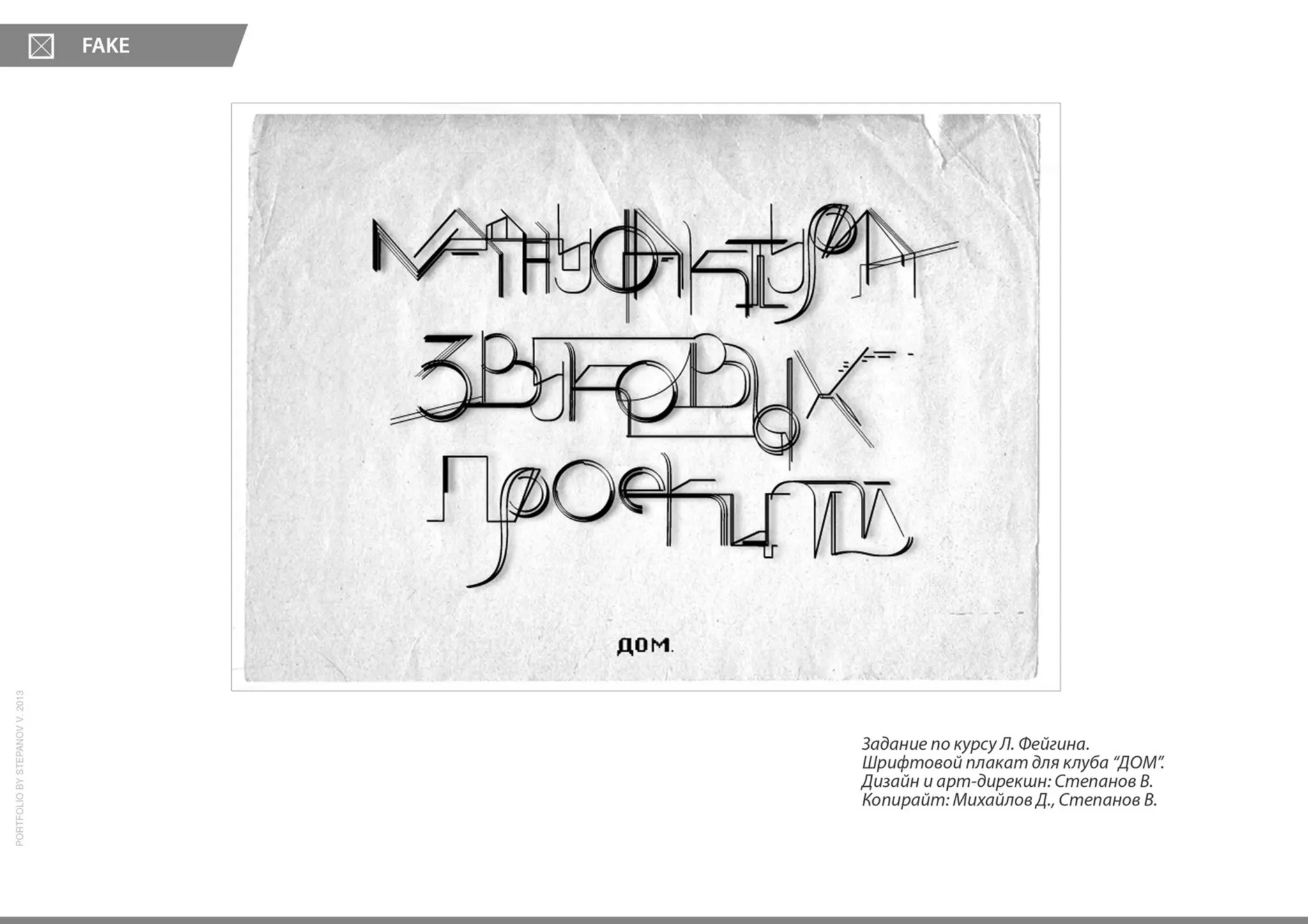 V.Stepanov Portfolio Fake Works | PPT