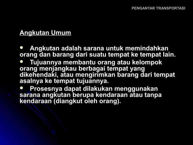 V. angkutan umum penumpang | PPT