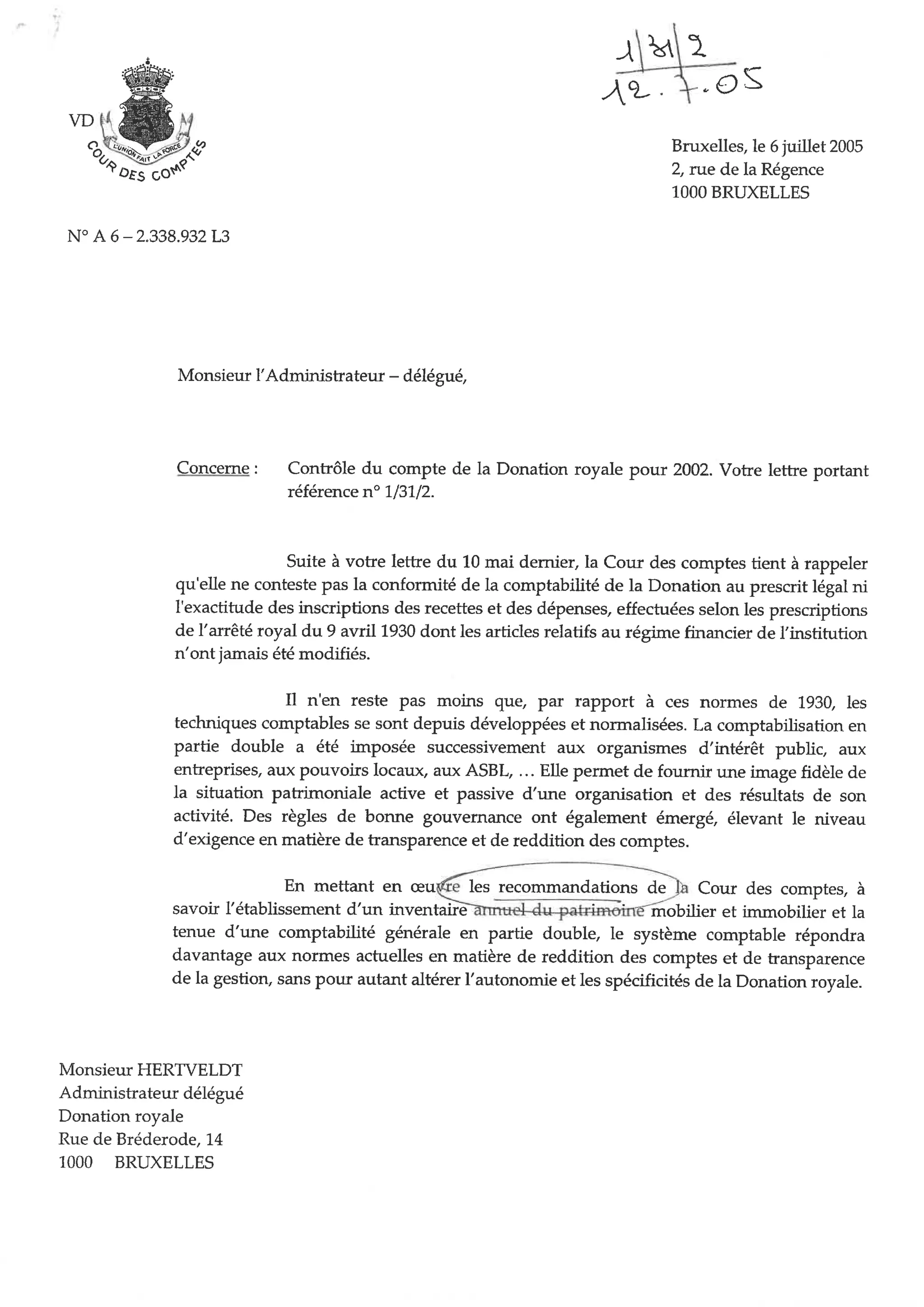 Koninklijke Schenking en Rekenhof kibbelen over boekhouding | PDF