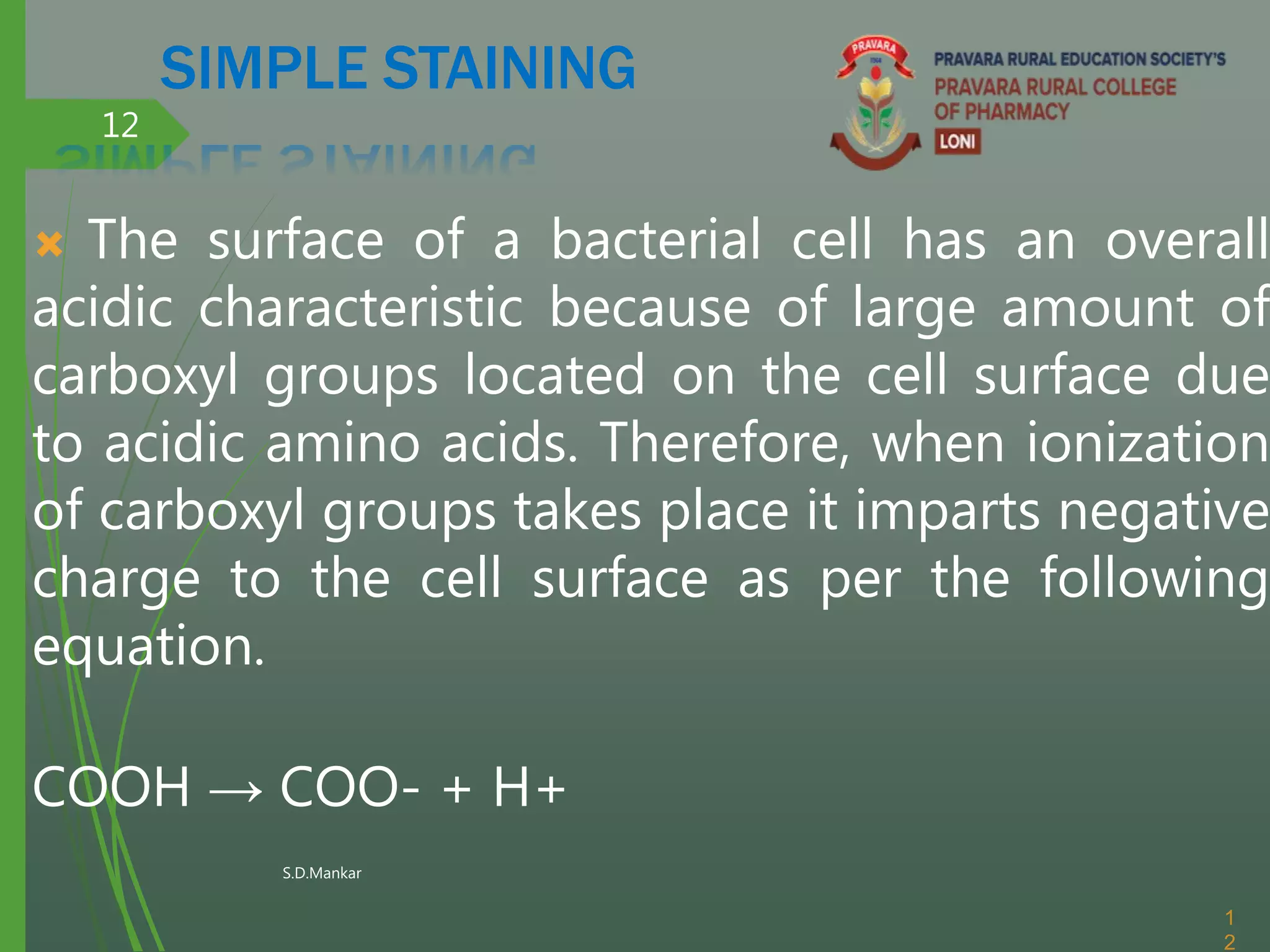 Identification of bacteria by using different staining techniques like ...
