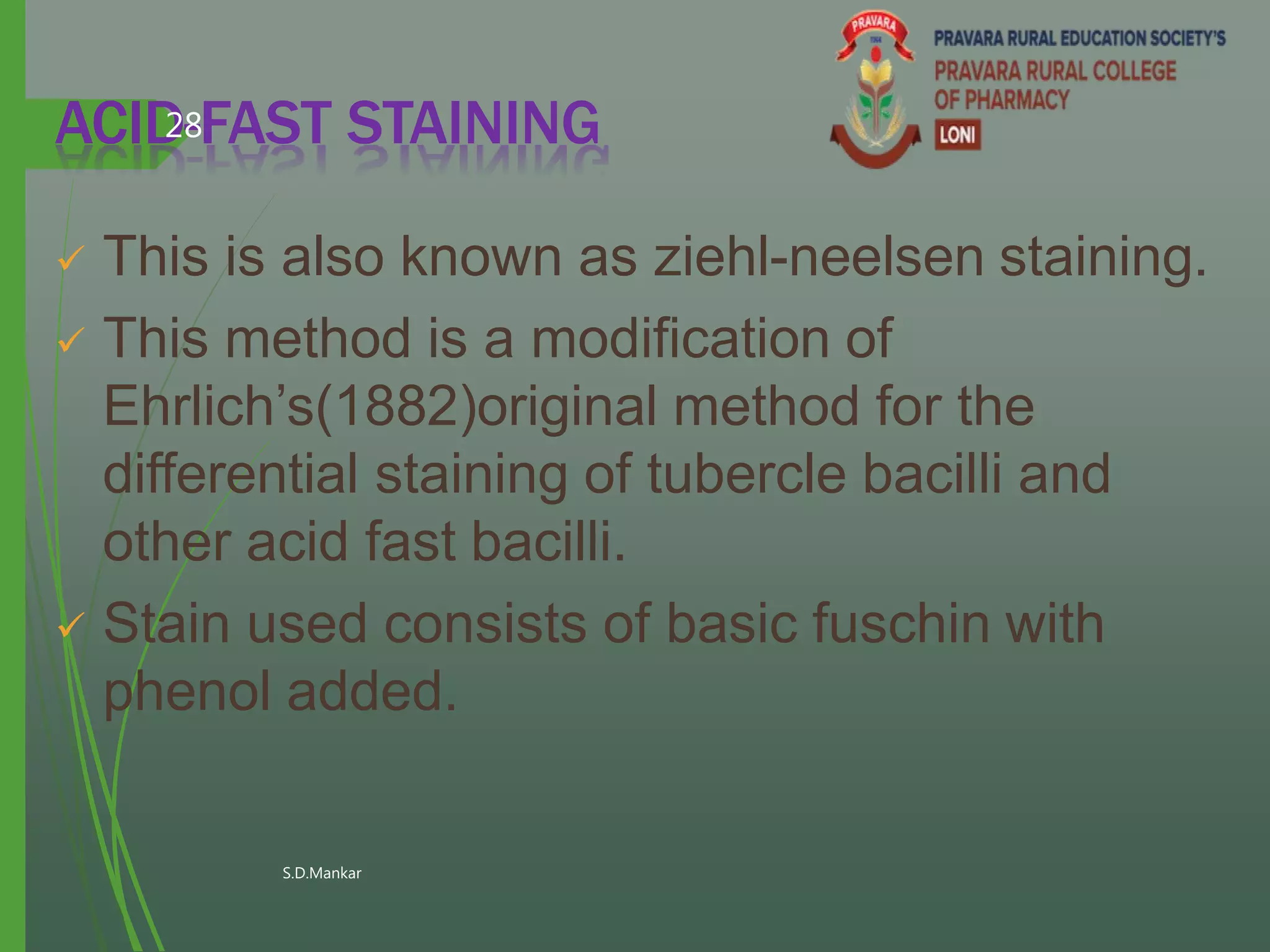 Identification of bacteria by using different staining techniques like ...