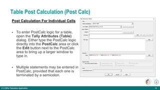 V.6 CSPro Tabulation Application_Creating Tables with PostCalc ...