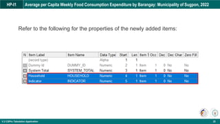 V.6 CSPro Tabulation Application_Creating Tables with PostCalc ...